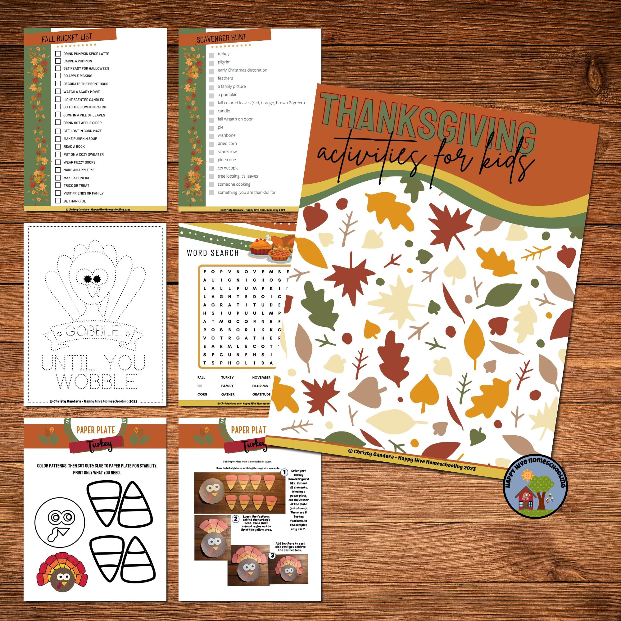 Thanksgiving Planner and Activity Pack - Happy Hive Homeschooling