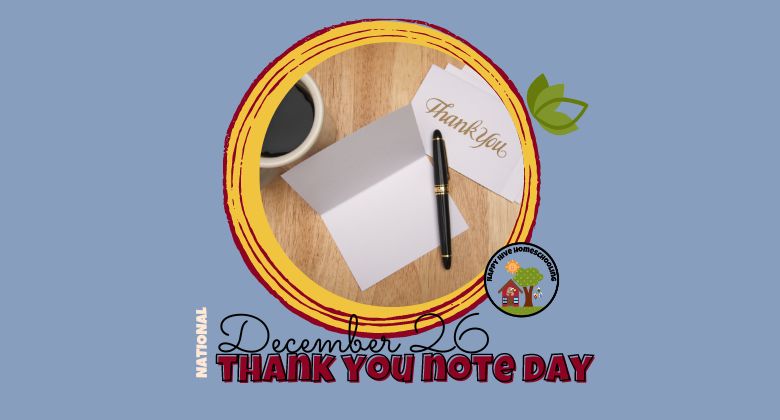 Thank You Note Day - Happy Hive Homeschooling